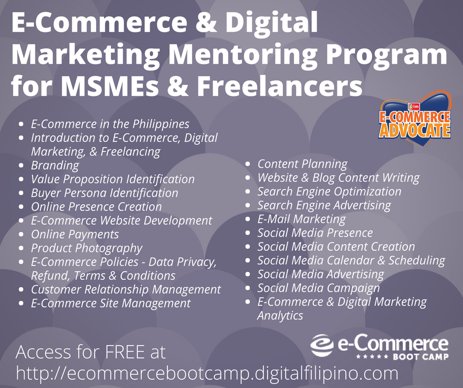 E Commerce And Digital Marketing Mentoring Program For Msmes And Freelancers Digitalfilipino E